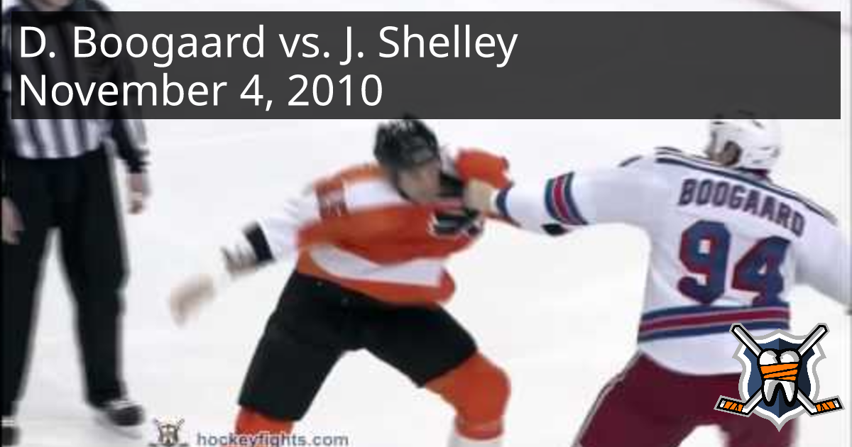 Derek Boogaard vs. Jody Shelley, November 4, 2010 - New York Rangers vs ...