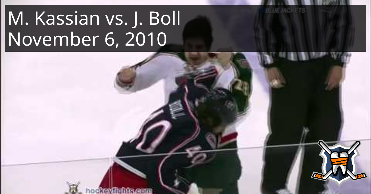 Matt Kassian vs. Jared Boll, November 6, 2010 - Minnesota Wild vs ...