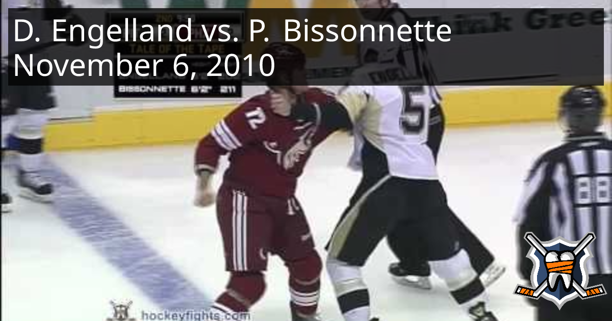 Deryk Engelland Vs Paul Bissonnette November 6 2010 Pittsburgh