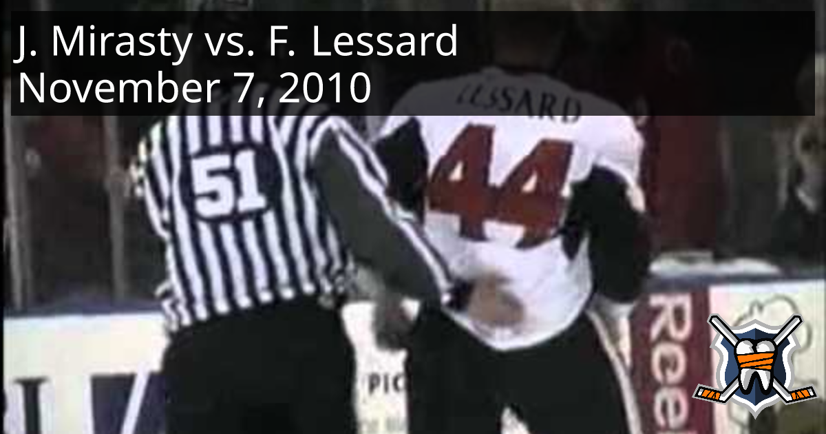 Jon Mirasty vs. Francis Lessard, November 7, 2010 - Syracuse Crunch vs ...