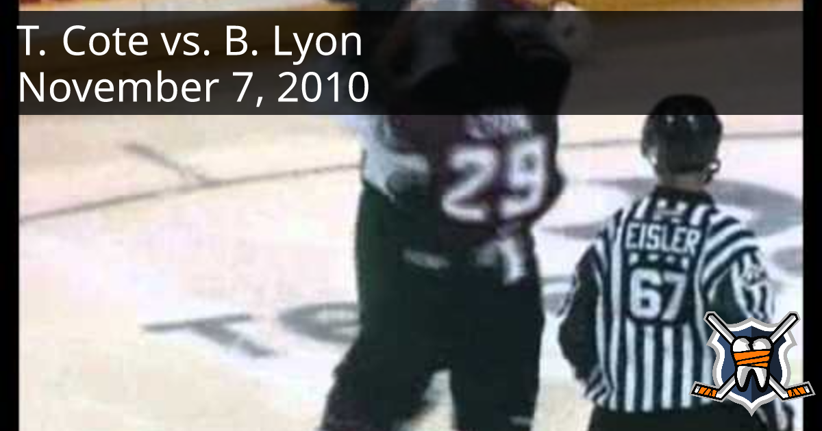 Taylor Cote vs. Brett Lyon, November 7, 2010 - Everett Silvertips vs. Vancouver Giants ...