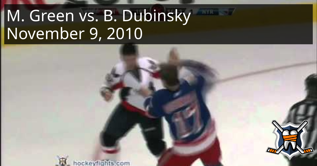 Mike Green vs. Brandon Dubinsky, November 9, 2010 - Washington Capitals ...