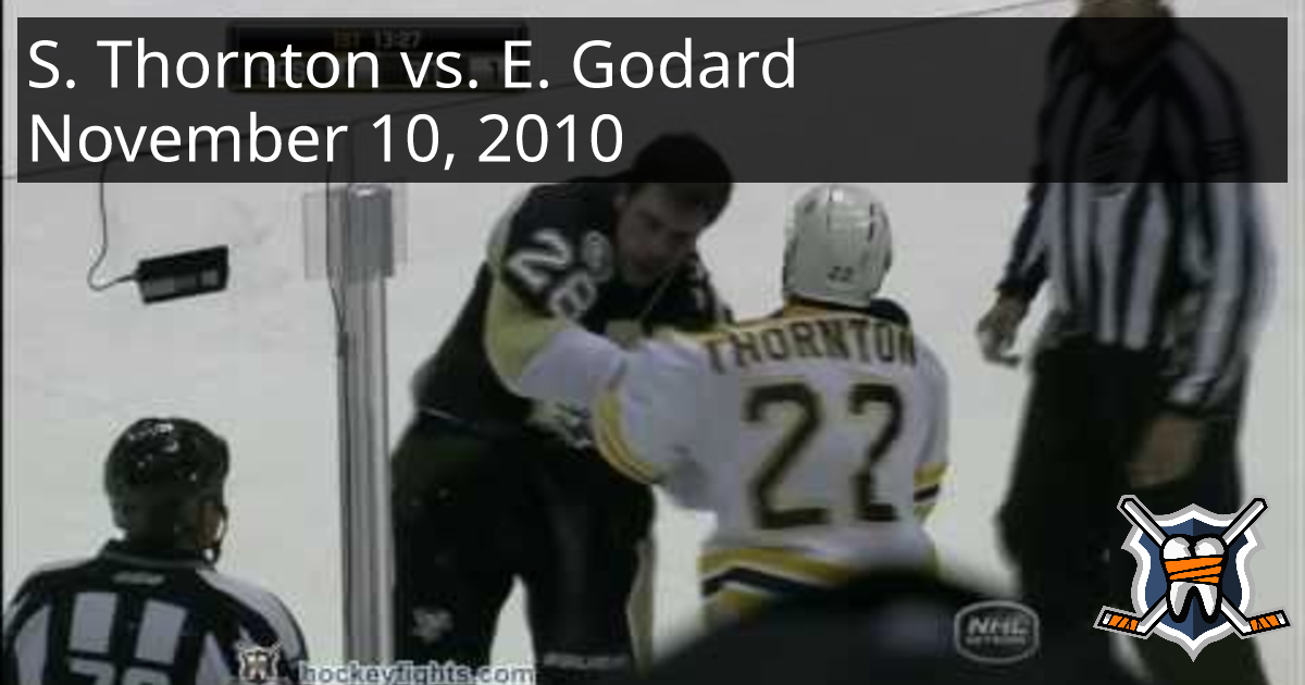 Shawn Thornton vs. Eric Godard, November 10, 2010 - Boston Bruins vs ...