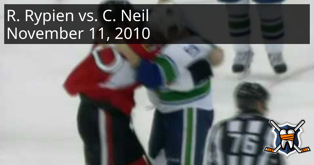 Rick Rypien vs. Chris Neil, November 11, 2010 - Vancouver Canucks vs ...