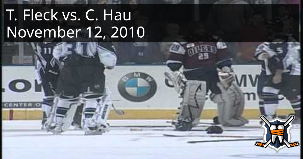 Tyler Fleck vs. Chris Hau, November 12, 2010 - Tulsa Oilers vs ...