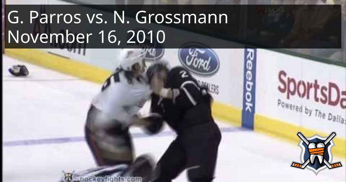 George Parros vs. Nicklas Grossmann, November 16, 2010 - Anaheim Ducks ...