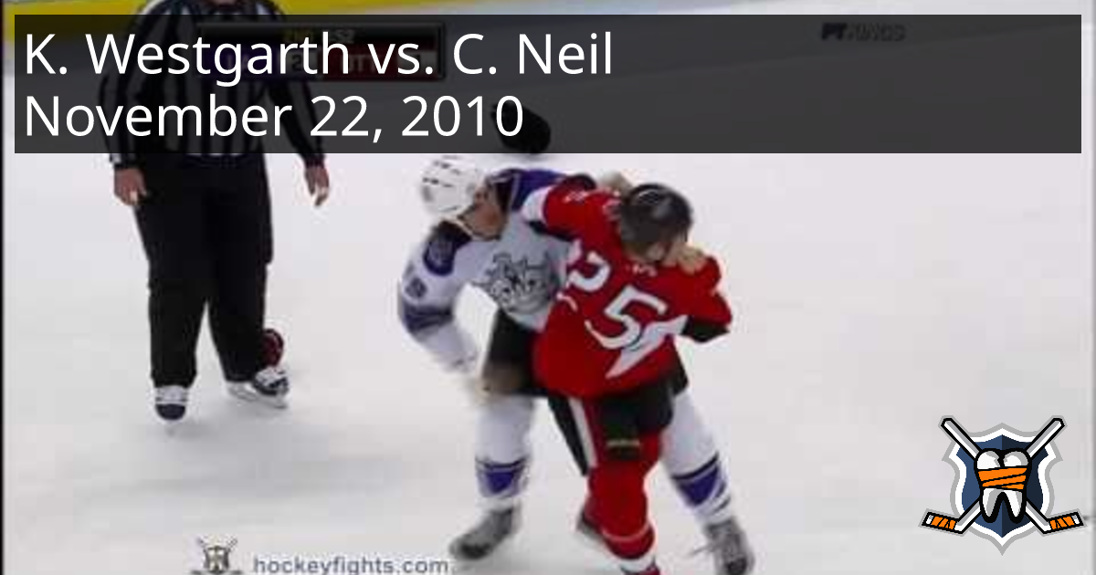 Kevin Westgarth vs. Chris Neil, November 22, 2010 - Los Angeles Kings ...