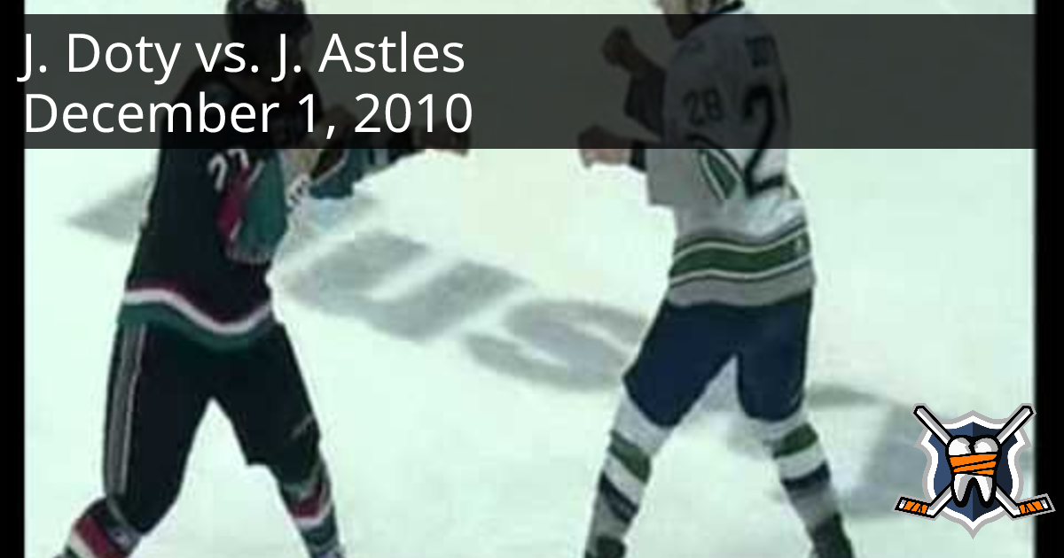 Jacob Doty vs. Jessey Astles, December 1, 2010 - Seattle Thunderbirds ...