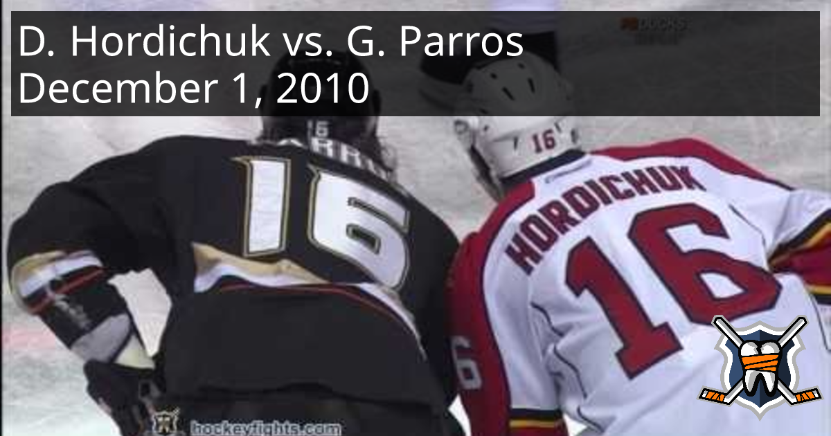 Darcy Hordichuk vs. George Parros, December 1, 2010 - Florida Panthers ...