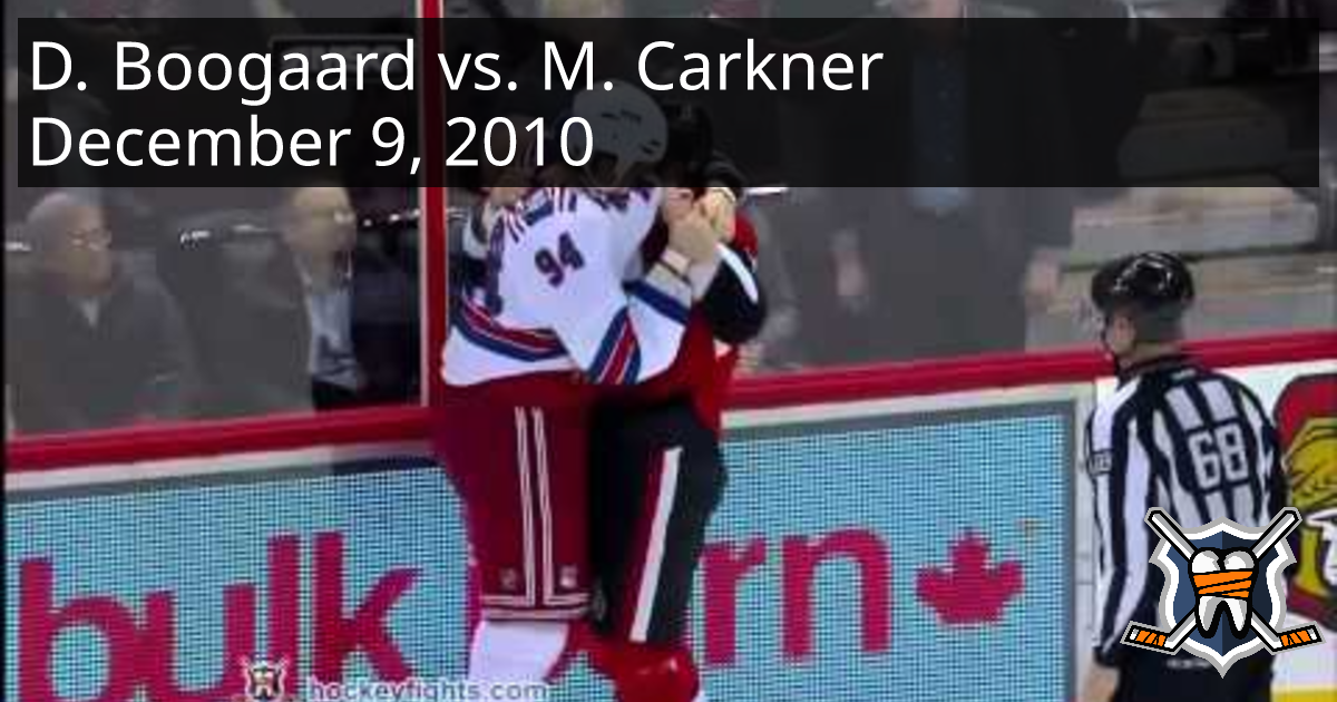 Derek Boogaard vs. Matt Carkner, December 9, 2010 - New York Rangers vs ...