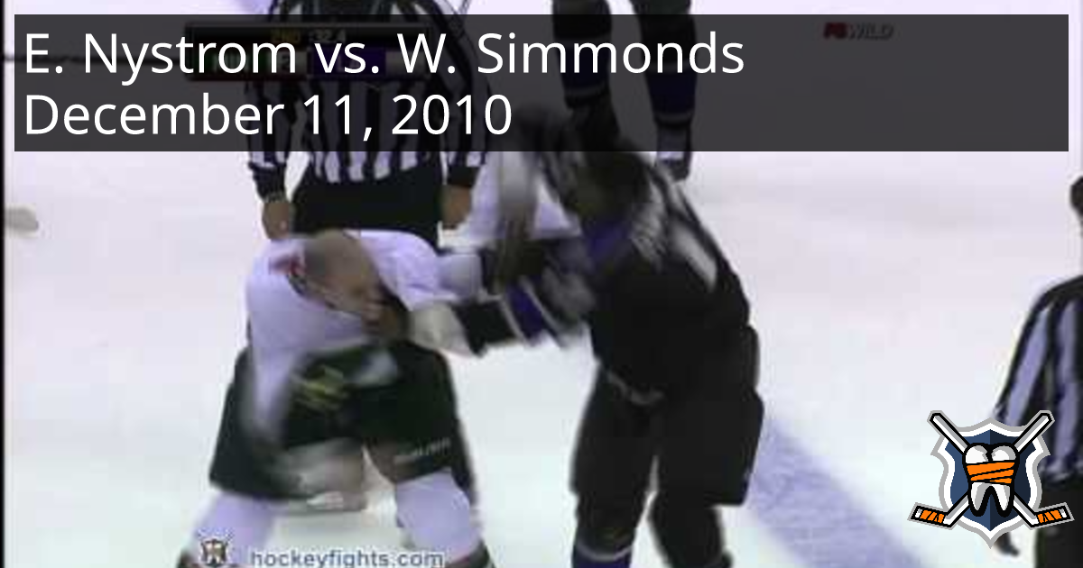 Eric Nystrom vs. Wayne Simmonds, December 11, 2010 - Minnesota Wild vs ...