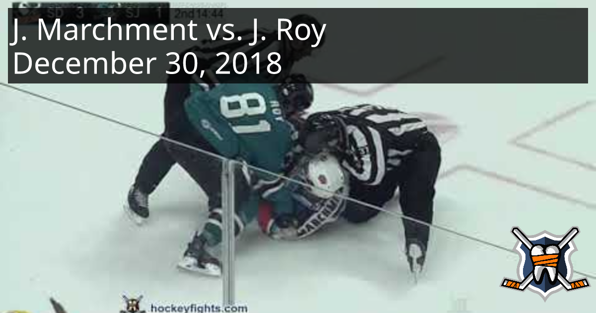 Jake Marchment vs. Jeremy Roy, December 30, 2018 - San Diego Gulls vs ...