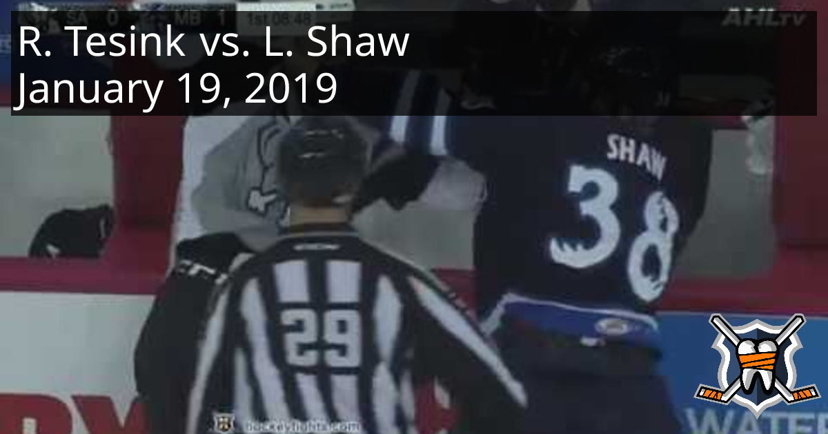 Ryan Tesink vs. Logan Shaw, January 19, 2019 - San Antonio Rampage vs ...