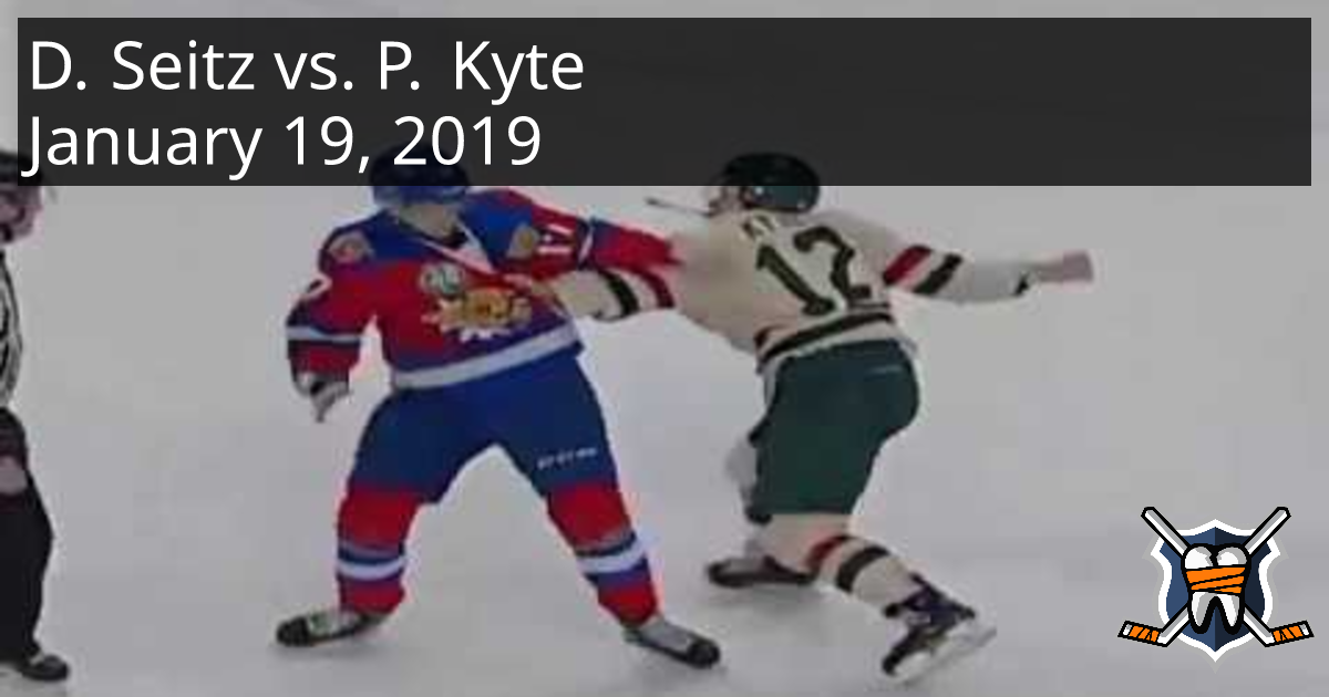 Dylan Seitz vs. Patrick Kyte, January 19, 2019 - Moncton Wildcats vs ...