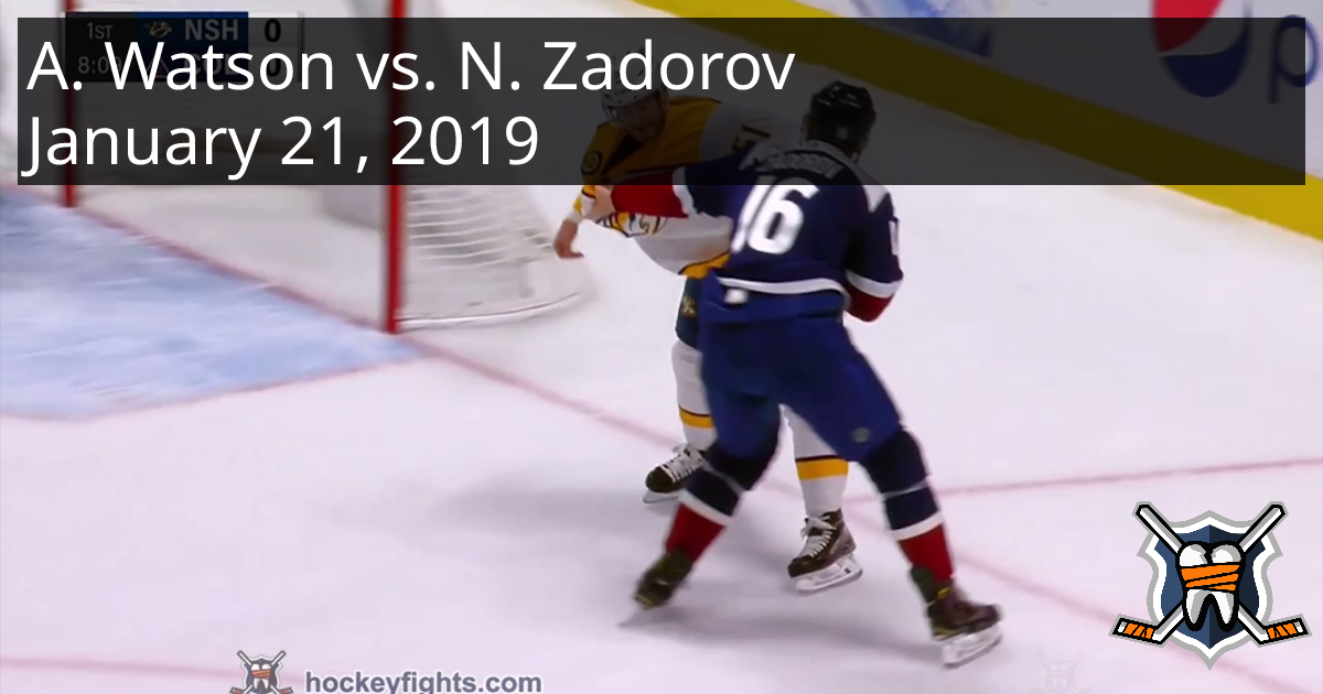 Austin Watson vs. Nikita Zadorov, January 21, 2019 - Nashville ...