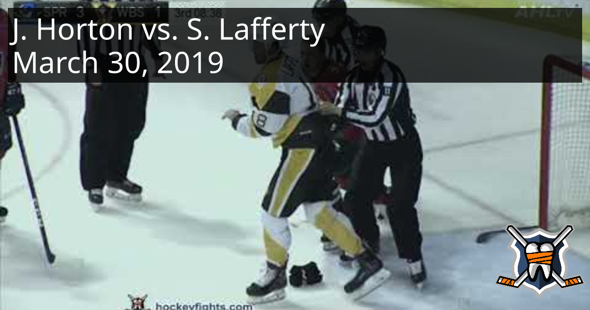 Jake Horton vs. Sam Lafferty, March 30, 2019 - Springfield Thunderbirds ...