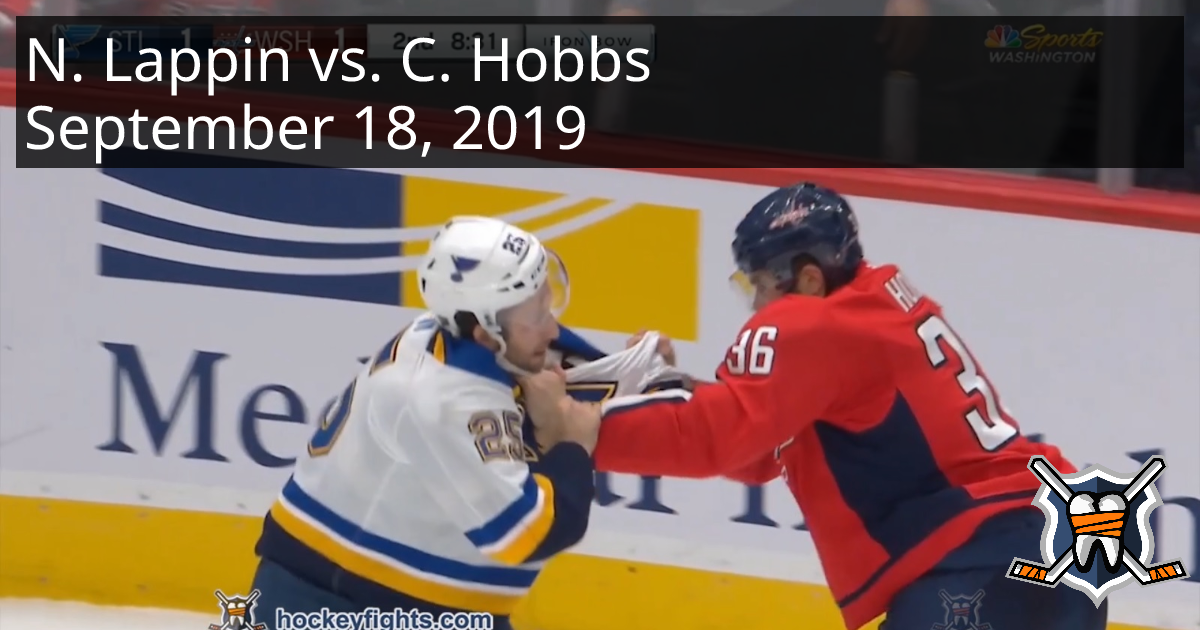 Nick Lappin vs. Connor Hobbs, September 18, 2019 - St Louis Blues vs ...