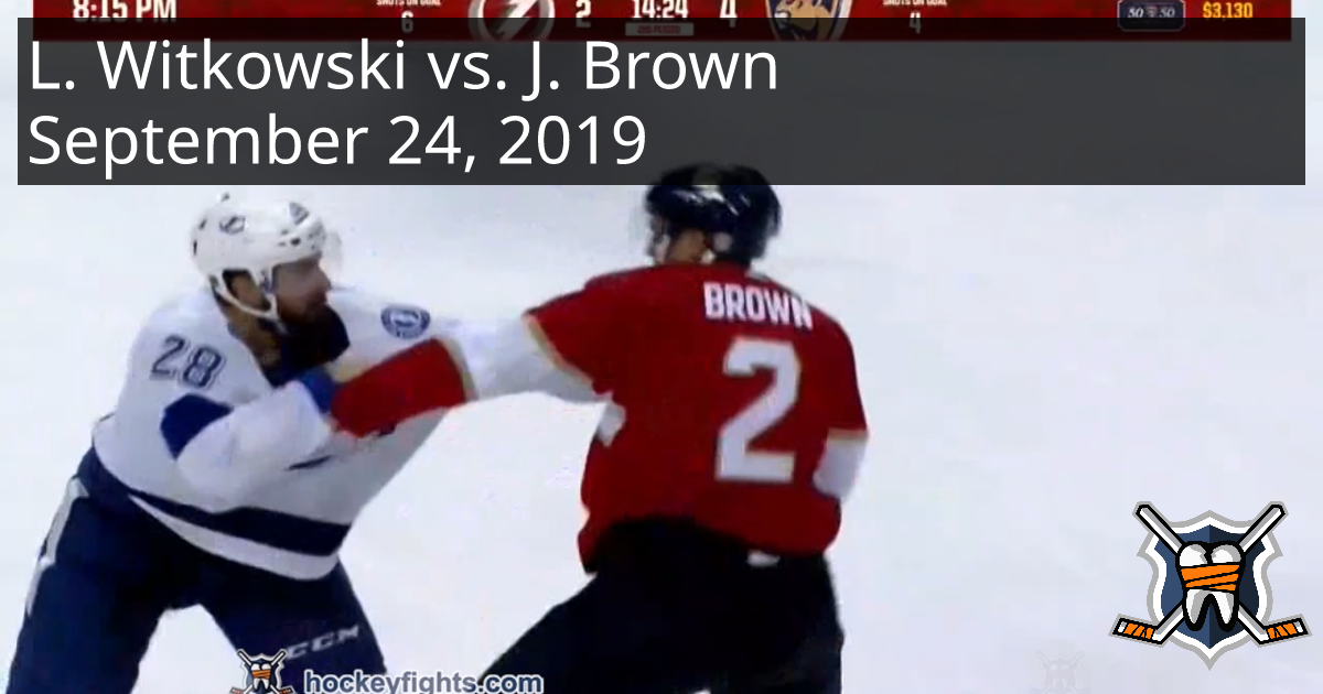 Luke Witkowski vs. Josh Brown, September 24, 2019 - Tampa Bay Lightning ...