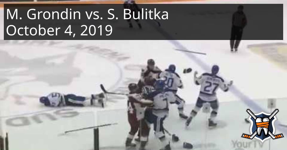 Max Grondin vs. Shane Bulitka, October 4, 2019 - Peterborough Petes vs ...