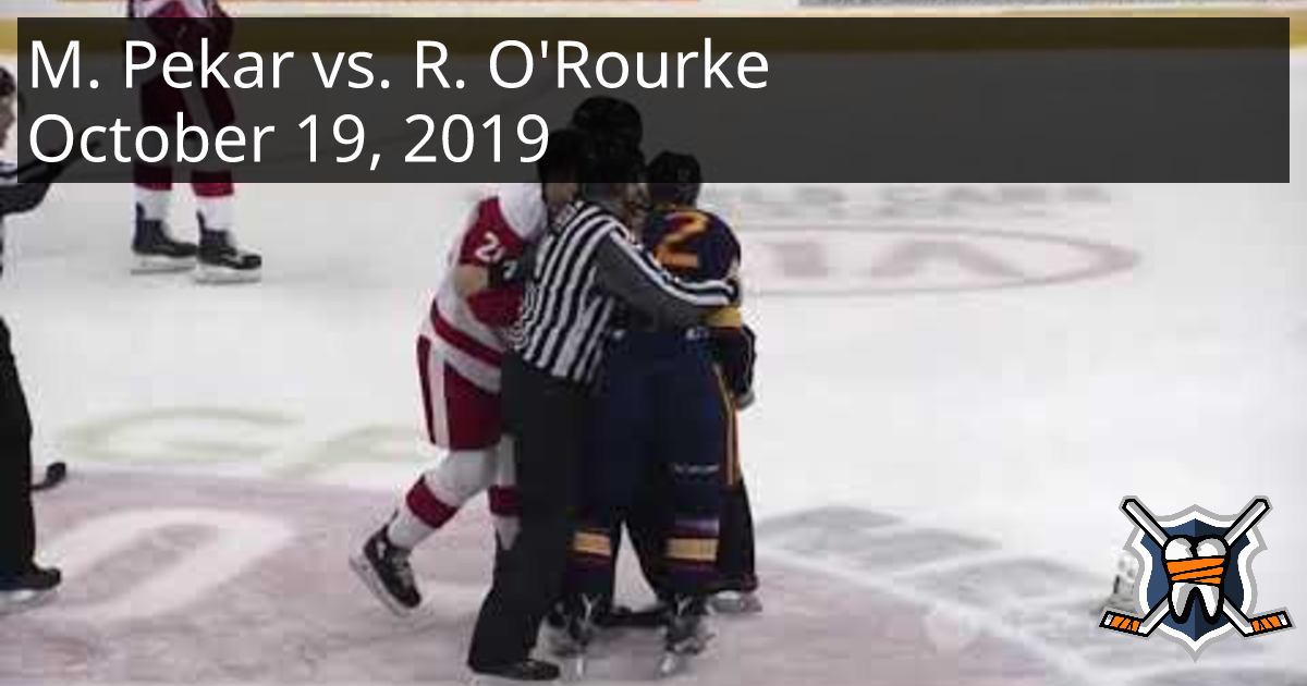 Matej Pekar vs. Ryan O'Rourke, October 19, 2019 - Barrie Colts vs ...
