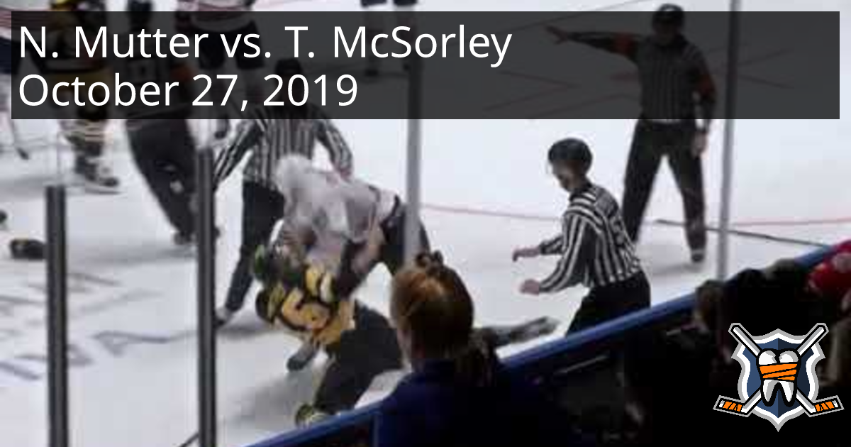 Navrin Mutter vs. Tye McSorley, October 27, 2019 - Brantford Bulldogs ...