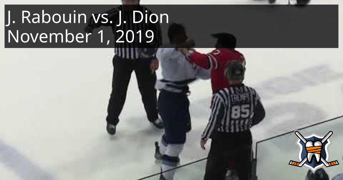 Jacob Rabouin vs. Jacob Dion, November 1, 2019 - Sherbrooke Phoenix vs ...