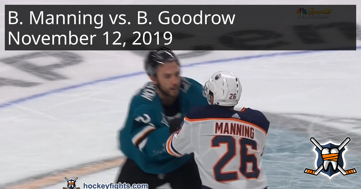 Brandon Manning vs. Barclay Goodrow, November 12, 2019 - Edmonton ...