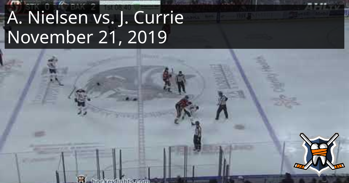 Andrew Nielsen vs. Josh Currie, November 21, 2019 - Stockton Heat vs ...
