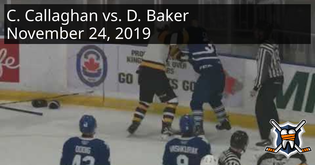 Charlie Callaghan vs. Dawson Baker, November 24, 2019 - Brampton ...
