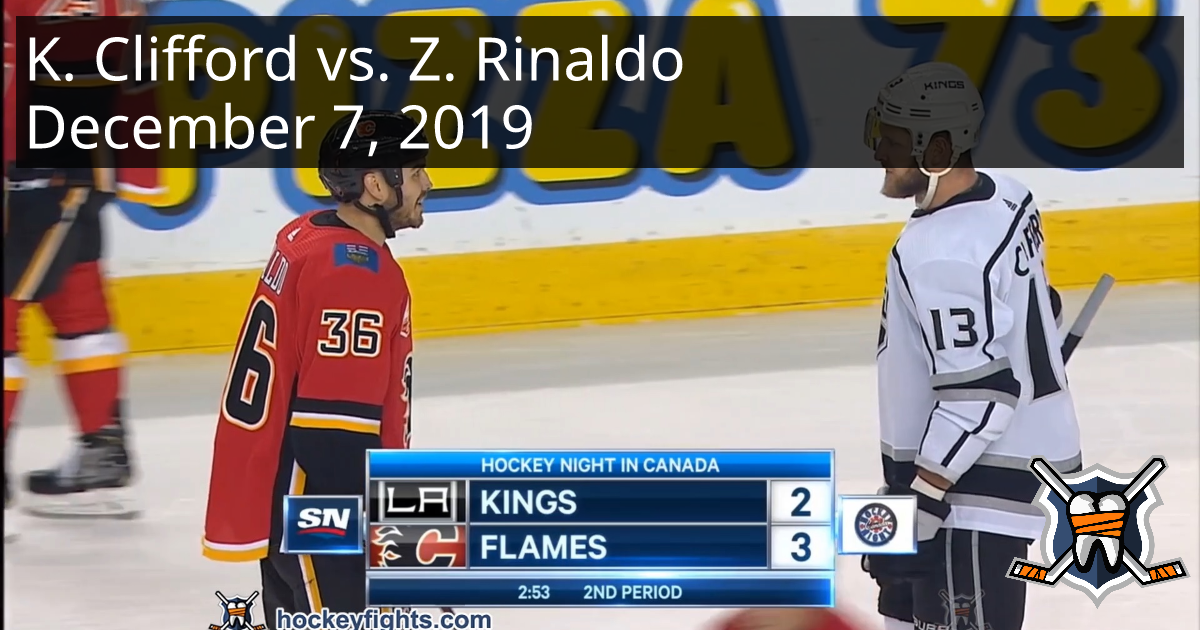 Kyle Clifford vs. Zac Rinaldo, December 7, 2019 - Los Angeles Kings vs ...