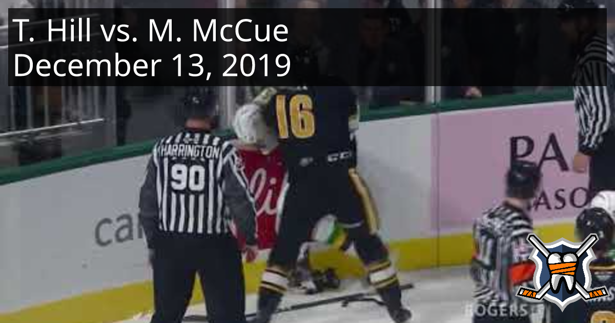 Theo Hill vs. Max McCue, December 13, 2019 - Sarnia Sting vs. London ...