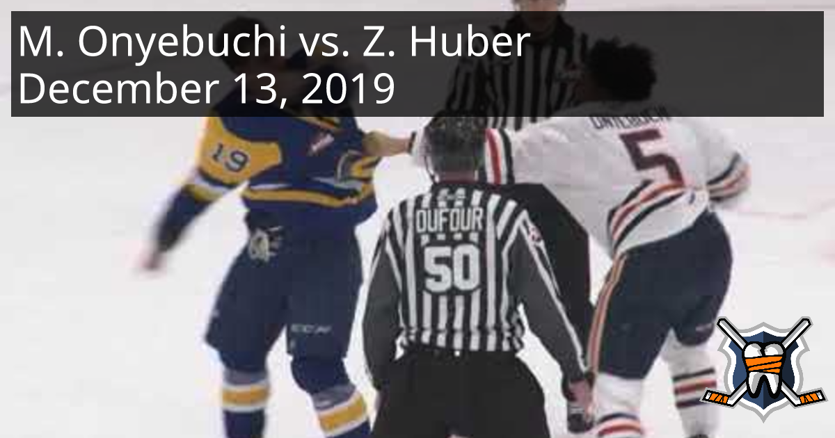 Montana Onyebuchi vs. Zach Huber, December 13, 2019 - Kamloops Blazers ...