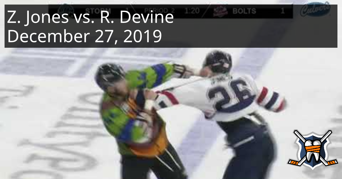 Zane Jones vs. Ryan Devine, December 27, 2019 - Evansville Thunderbolts ...