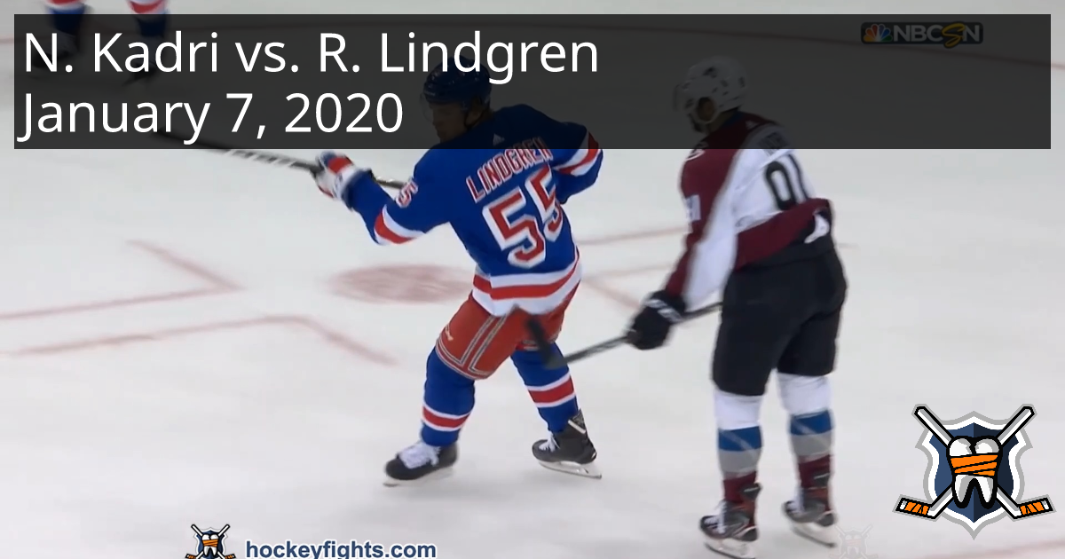 Nazem Kadri vs. Ryan Lindgren, January 7, 2020 - Colorado Avalanche vs ...