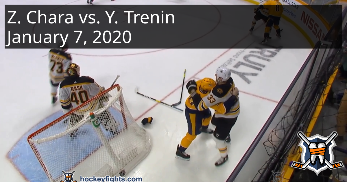 Zdeno Chara vs. Yakov Trenin, January 7, 2020 - Boston Bruins vs ...