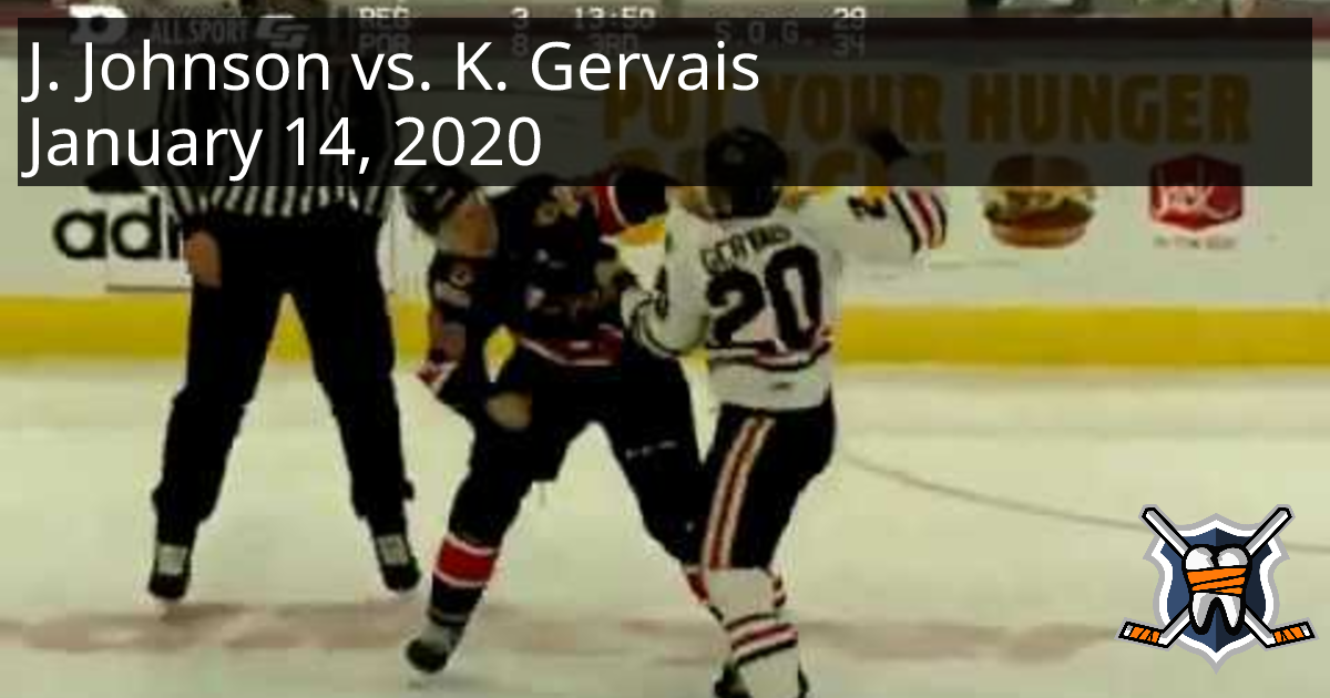 Jake Johnson vs. Kishaun Gervais, January 14, 2020 - Regina Pats vs ...