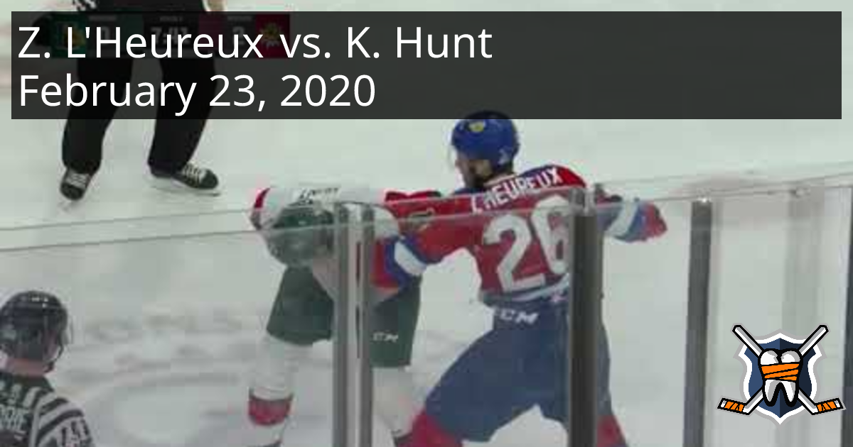 Zachary L'Heureux vs. Keegan Hunt, February 23, 2020 - Moncton Wildcats ...