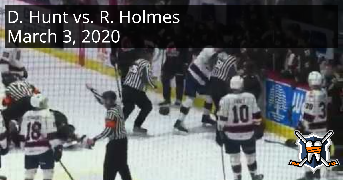 Daemon Hunt vs. Robert Holmes, March 3, 2020 - Moose Jaw Warriors vs ...