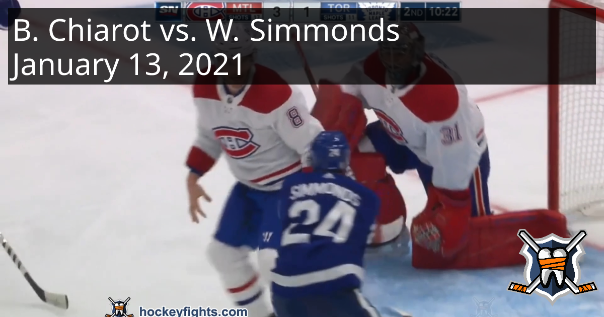 Ben Chiarot vs. Wayne Simmonds, January 13, 2021 - Montreal Canadiens ...