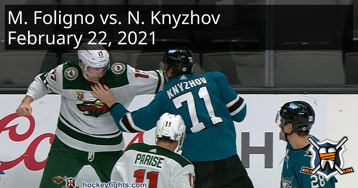 Marcus Foligno vs. Nikolai Knyzhov, February 22, 2021 - Minnesota Wild ...