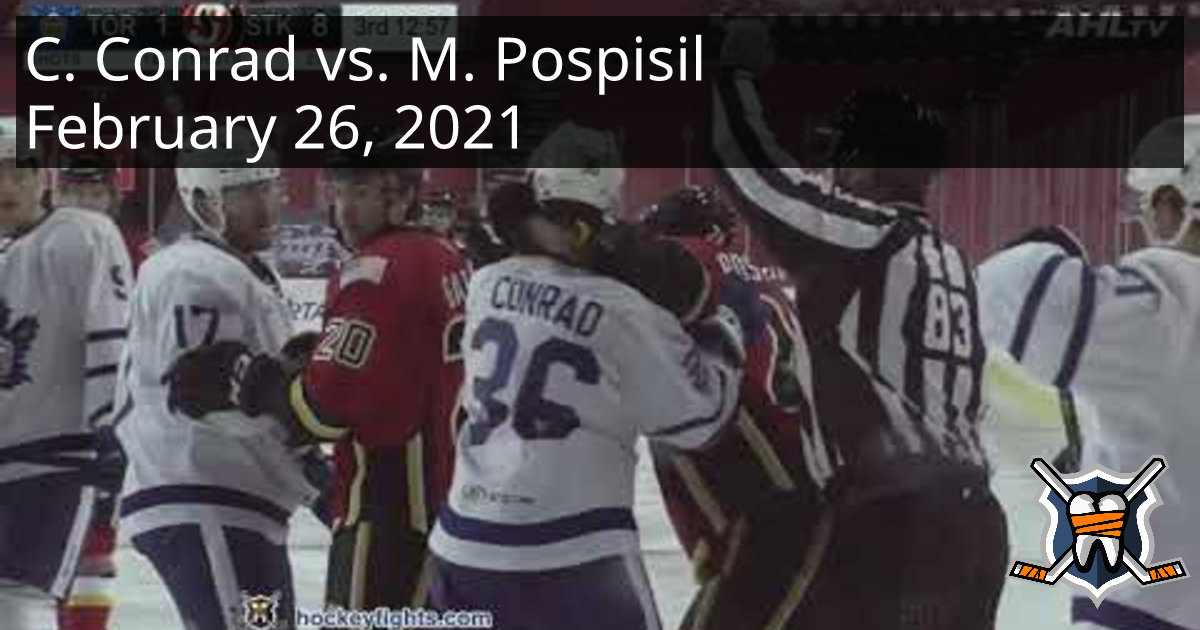 Colt Conrad vs. Martin Pospisil, February 26, 2021 - Toronto Marlies vs ...