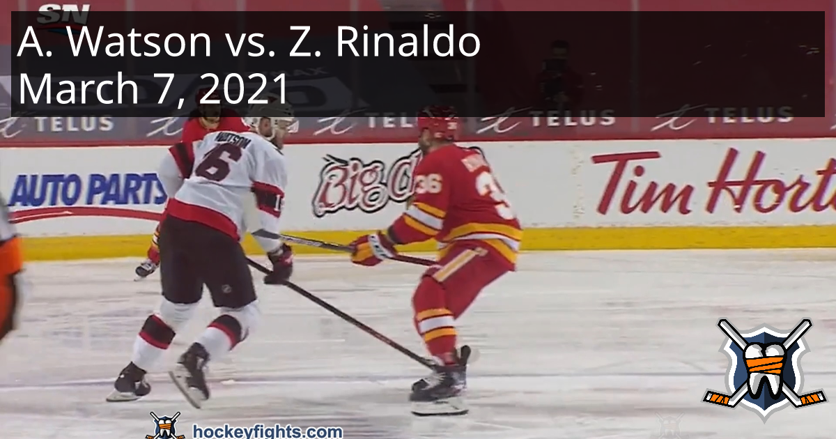 Austin Watson vs. Zac Rinaldo, March 7, 2021 - Ottawa Senators vs ...
