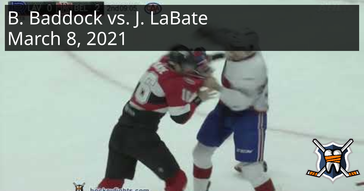 Brandon Baddock vs. Joseph LaBate, March 8, 2021 - Laval Rocket vs ...