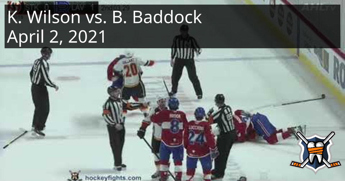 Koletrane Wilson vs. Brandon Baddock, April 2, 2021 - Stockton Heat vs ...