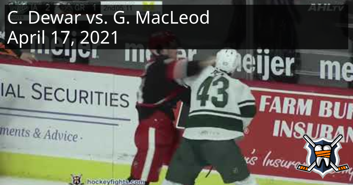 Connor Dewar vs. Gregor MacLeod, April 17, 2021 - Iowa Wild vs. Grand ...