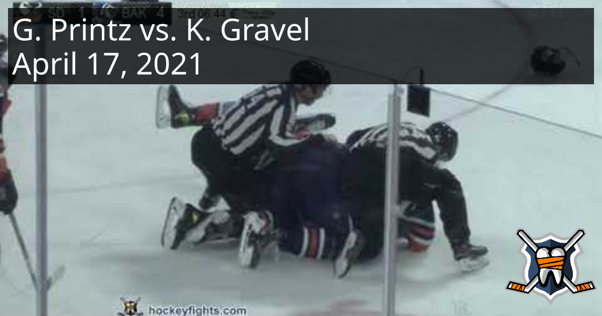 Greg Printz vs. Kevin Gravel, April 17, 2021 - San Diego Gulls vs ...