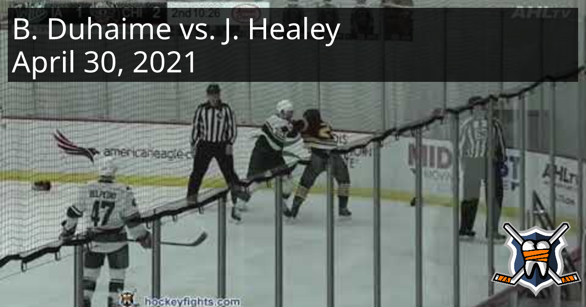 Brandon Duhaime vs. Josh Healey, April 30, 2021 - Iowa Wild vs. Chicago ...