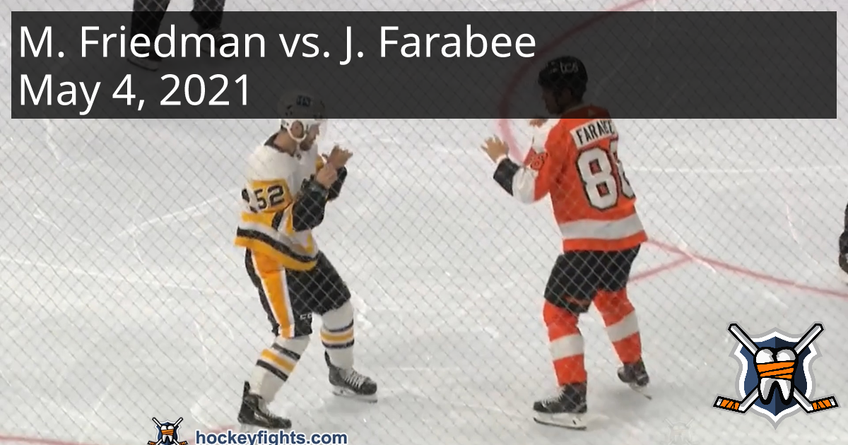 Mark Friedman vs. Joel Farabee, May 4, 2021 - Pittsburgh Penguins vs ...