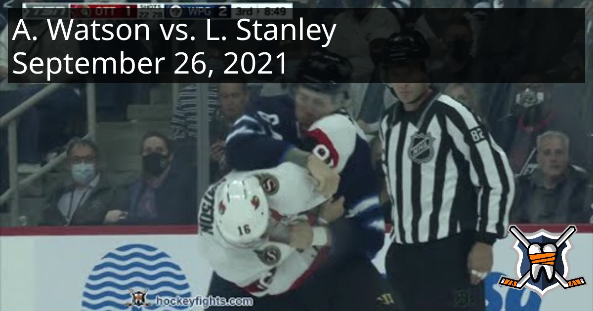 Austin Watson vs. Logan Stanley, September 26, 2021 - Ottawa Senators ...