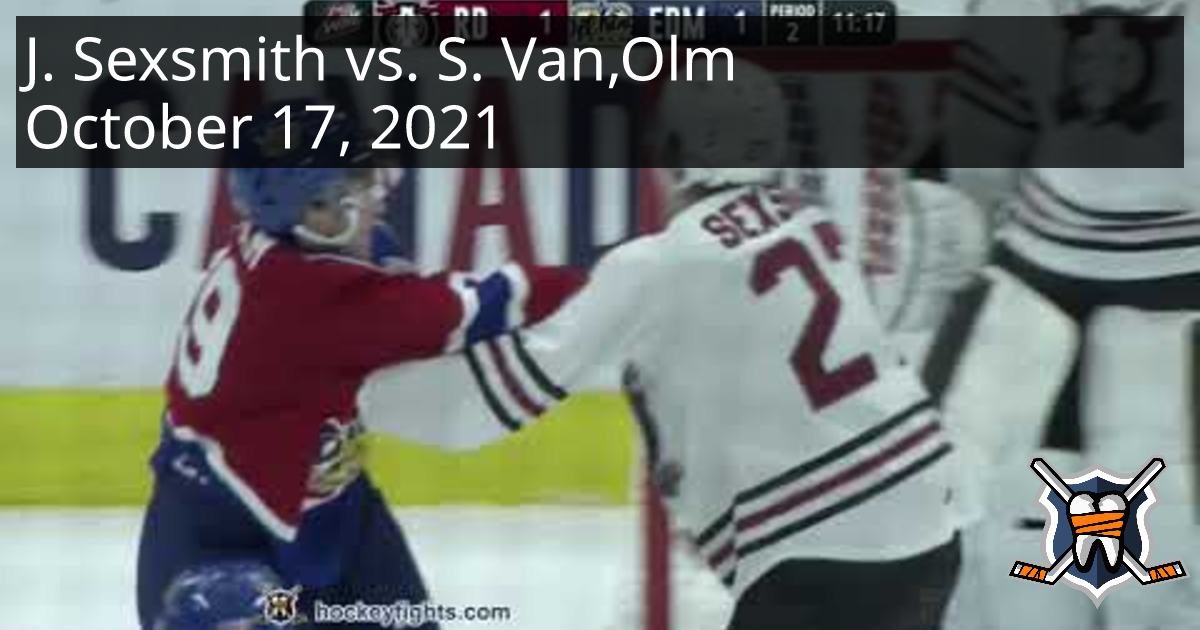 Joel Sexsmith vs. Shea Van Olm, October 17, 2021 - Red Deer Rebels vs ...